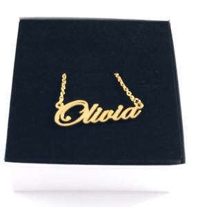 Dessy Adoye | Jewelry | 4k Gold Plated Name Necklace Olivia | Poshmark